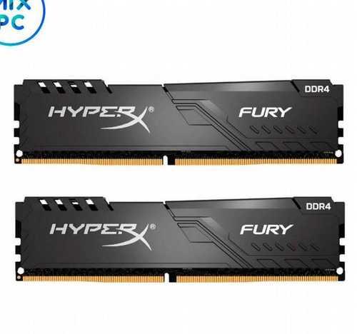 Оперативная память DDR4 8GB (2x4GB) 3200MHz Kingston HyperX fury Black HX432C16FB3K2/8 Б.У