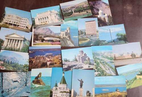 Пакетом цена за все набор открыток с городами СССР