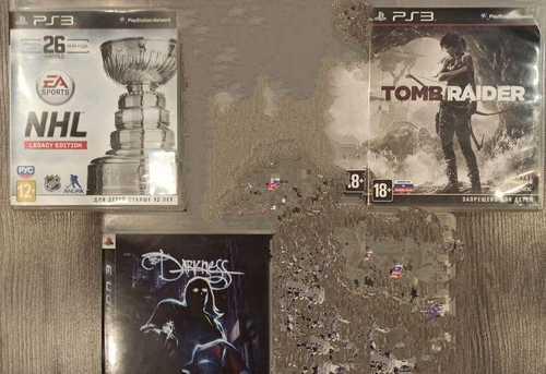 Игры PS3 диски NHL 16 legacy, Darkness,Tomb Raider