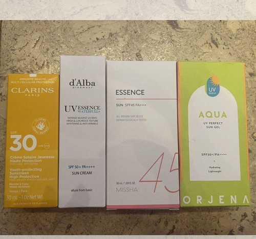 Санскрин dalba, clarins, missha, orjena spf