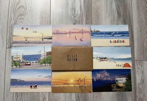 Коллекционные открытки из Пусана 8 штук