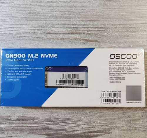 Внутренний SSD M.2 nvme - oscoo ON900 - 512 гб