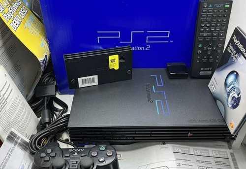 Sony PS2 fat в коробке с новым hdd + пульт ду