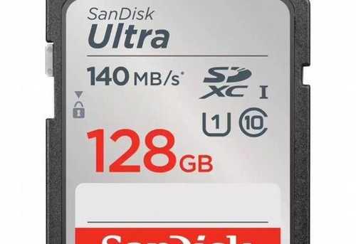 SanDisk Ultra sdxc 128 гб 140MB/s Class 10 UHS-I