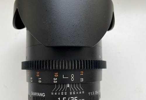 Объектив samyang 1.5/35 mm Canon EF