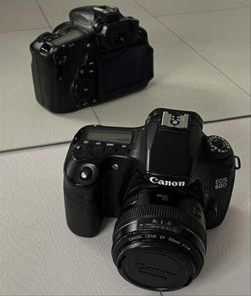 Фотоаппарат Сanon 60d + объектив Canon 50mm 1.4