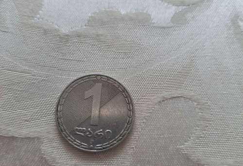 Монета 1 лари Грузия 2006г