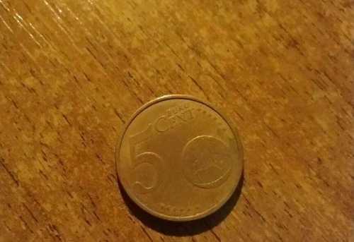 Монета 5 евроцентов Испания