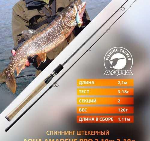 Спиннинг штекерный aqua amadeus PRO 2,10m 3-18g