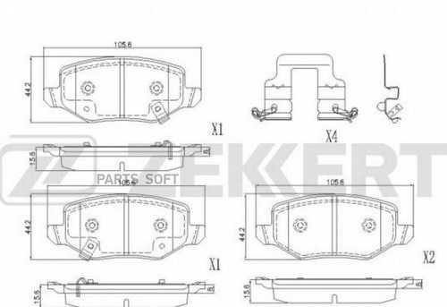 Zekkert BS-1178 Колодки торм. диск. задн. Haval Jo