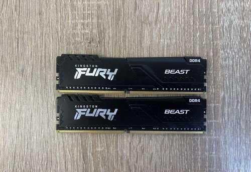 Kingston fury Beast Black 2х16Gb 3733 мгц