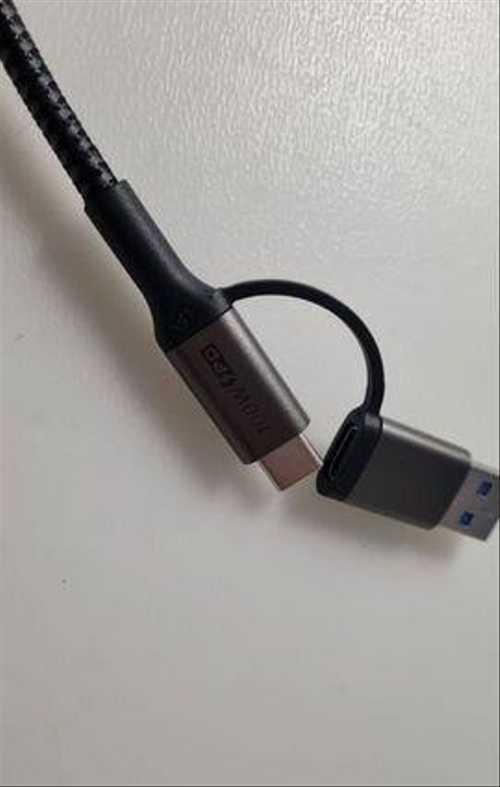 Кабель USB-C USB-C+Usb A 10Gb\s 100W 30см