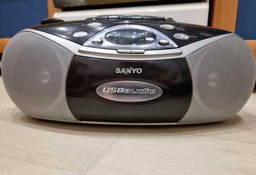 Магнитофон кассетный, cd, usb Sanyo