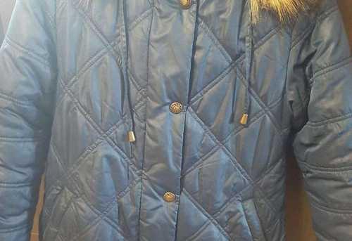 Зимняя удлиннёная куртка для девочки 140 146