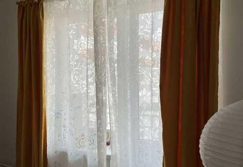 Интерьерные шторы жёлтые для гостинной и спальни
