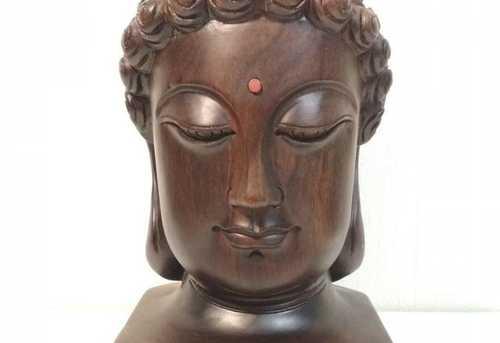 Статуя головы Будды (красное дерево)