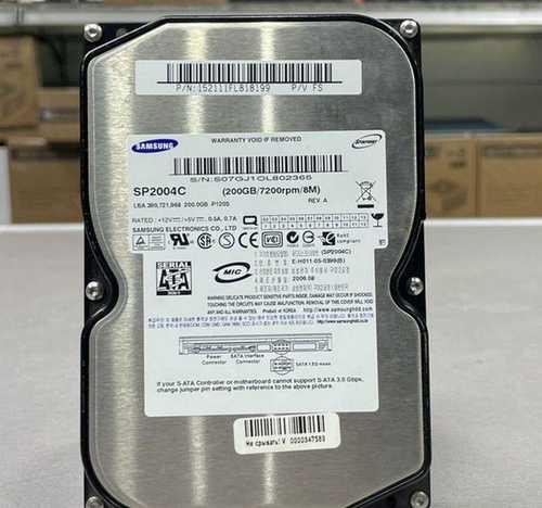 Жесткий диск Samsung SP2004C 200Gb sataii 3,5" HDD