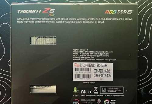 DDR5 G.Skill 48Gb 7200Mhz F5-7200J3646F24GX2-TZ5RK