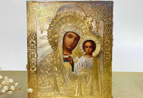 Икона Божией Матери Казанская Старинная в окладе