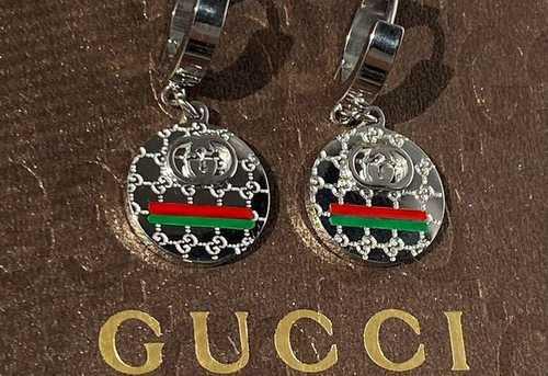 Серьги серебрянные Gucci