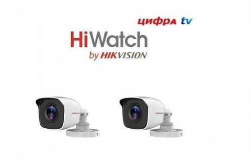 2 камеры видеонаблюдения HiWatch DS-T200 (B) (6 mm