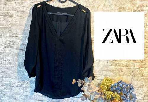 Блузка женская zara 44 46 L черная Zara