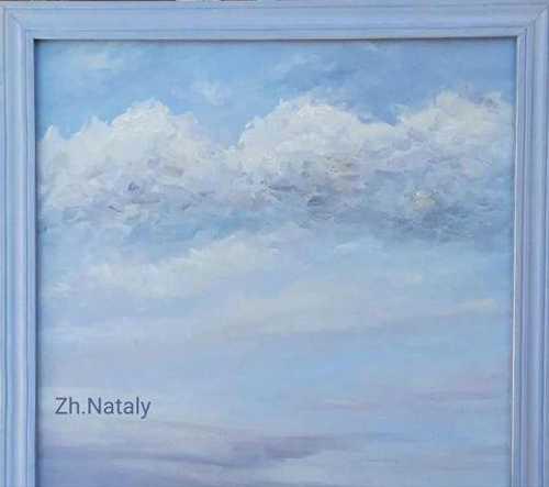 Облака" живопись маслом на холсте Zh.Nataly