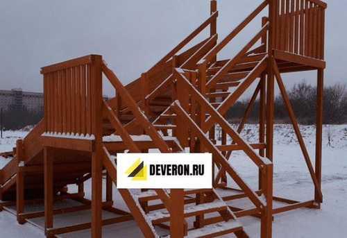 Зимняя горка, деревянная горка