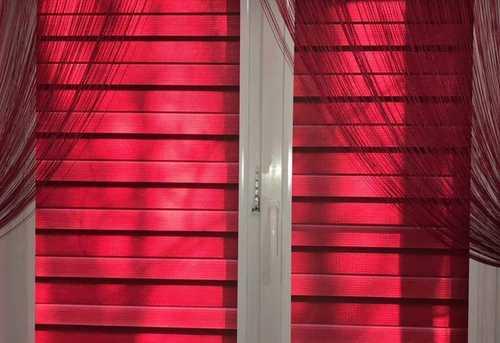 Рулонные шторы День-Ночь (ткань Стандарт красный)