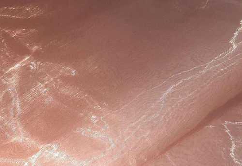 Ткань тюль розовый прозрачный