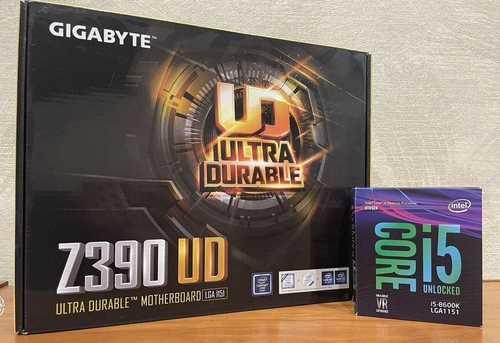 Материнская плата Z390 UD с процессором i5 8600k