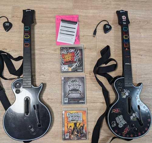 Guitar Hero ps3 2 шт. + 3 диска