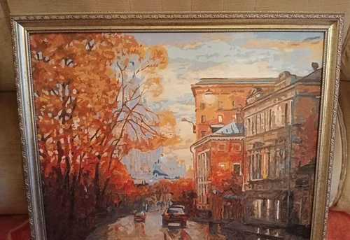 Картина большая в рамке " Осенняя Москва"