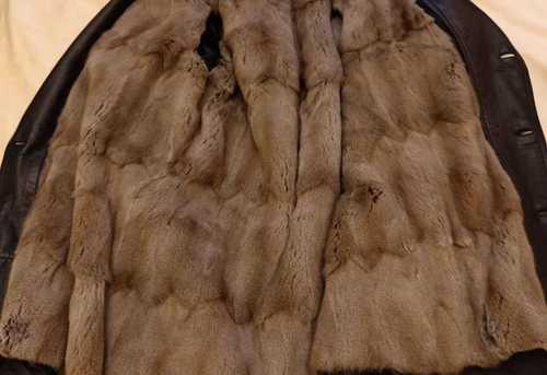 Пальто мужское кожаное на меху Zilli