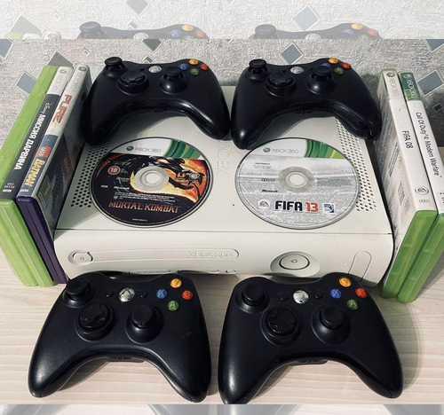 Xbox 360 fat 4 геймпада