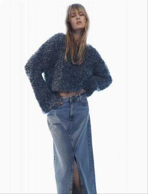 Джинсовая юбка zara длинная