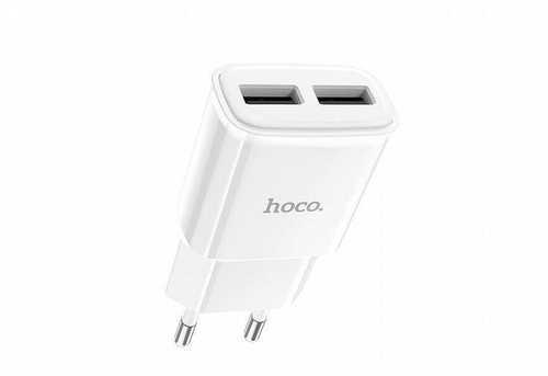 Блок питания hoco C88A 2xUSB 2.4A+Lightning белый