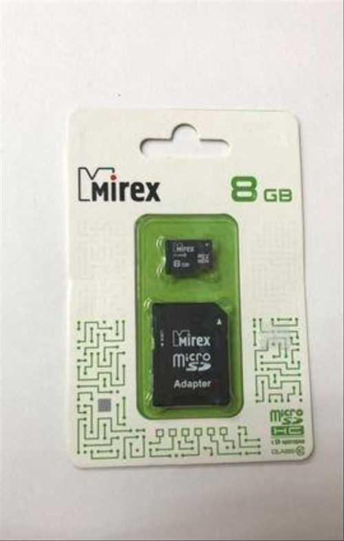 Карта памяти mirex microsdhc 8 гб