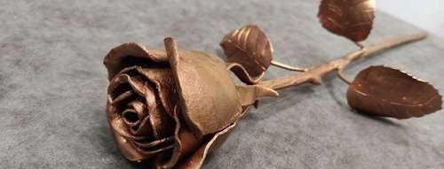 Роза кованая металлическая (бронзового цвета)