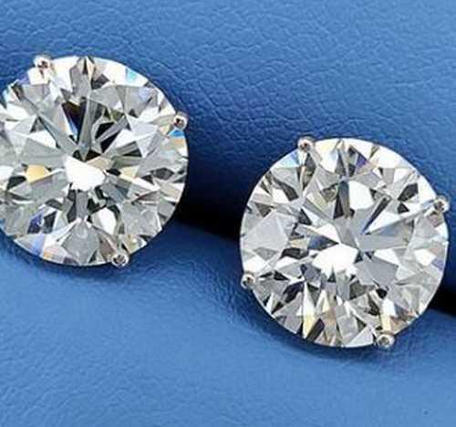 Серьги пусеты с выращенными бриллиантами 1.14 ct