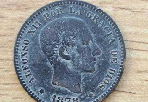Испанская монета 1878 года