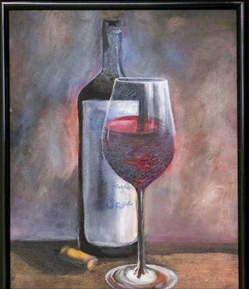 Картина "Натюрморт с вином"