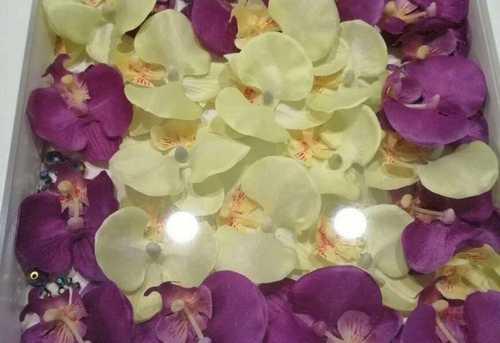 Композиция с искусственным цветами, орхидеи