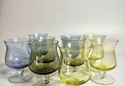 Стеклянные бокалы "Катенька", цветное стекло СССР