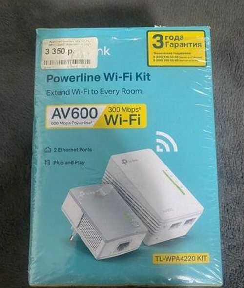 Адаптерtl-WPA4 AV600 Комплект N300 Wi-Fi Powerline