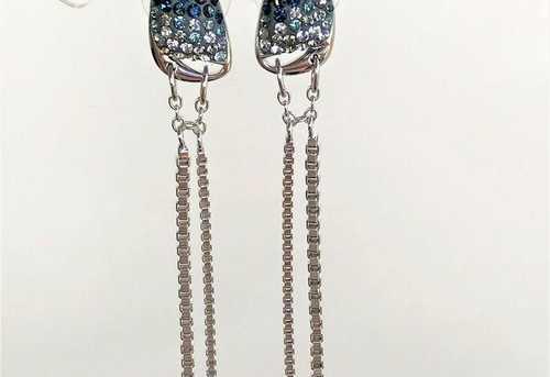 Длинные Струящиеся Серьги Swarovski Оригинал