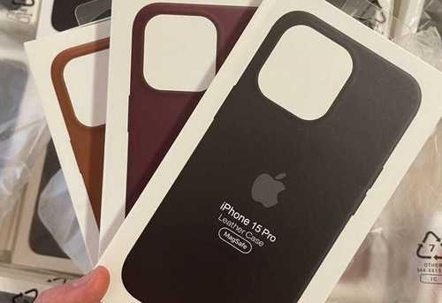 Чехол на iPhone 15 Pro/Pro Max Leather Case