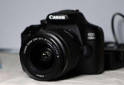 Зеркальный фотоаппарат canon eos 2000d + 2объектив