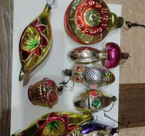 Елочные игрушки СССР и гирлянда