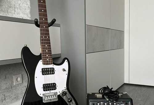 Электрогитара Fender Mustang с комбоусилителем